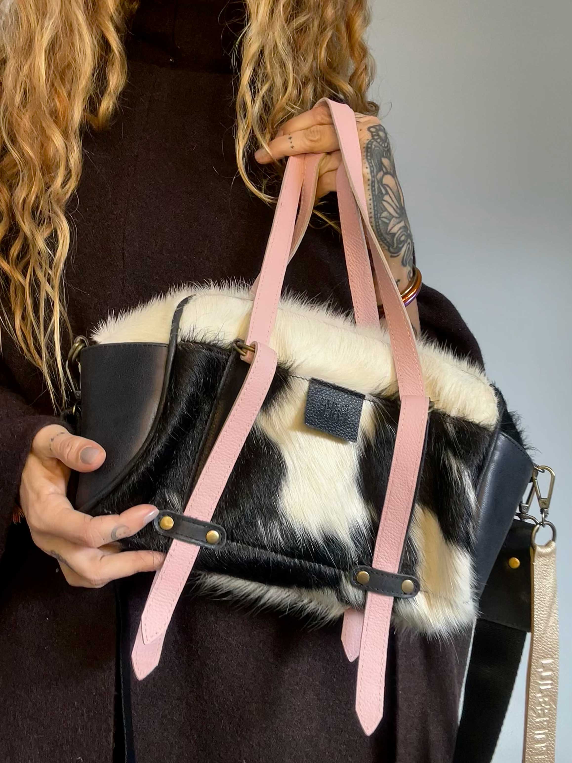 Lulé Bag Manchas negras y rosa – LULÉ LULÉ BAGS
